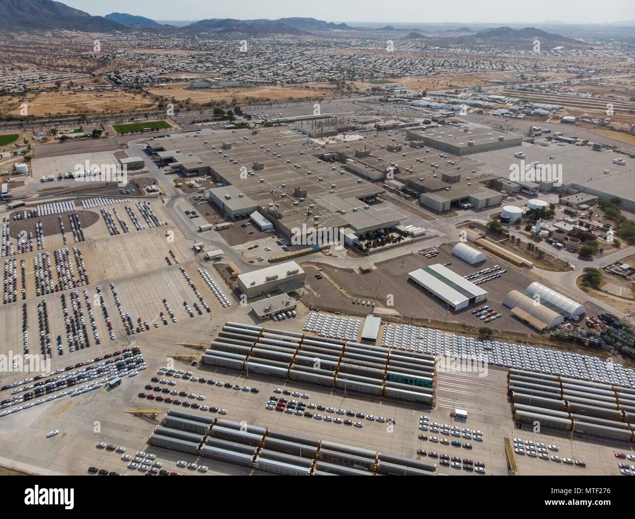 Aerial view of the Ford Motor Company automotive company in the ...