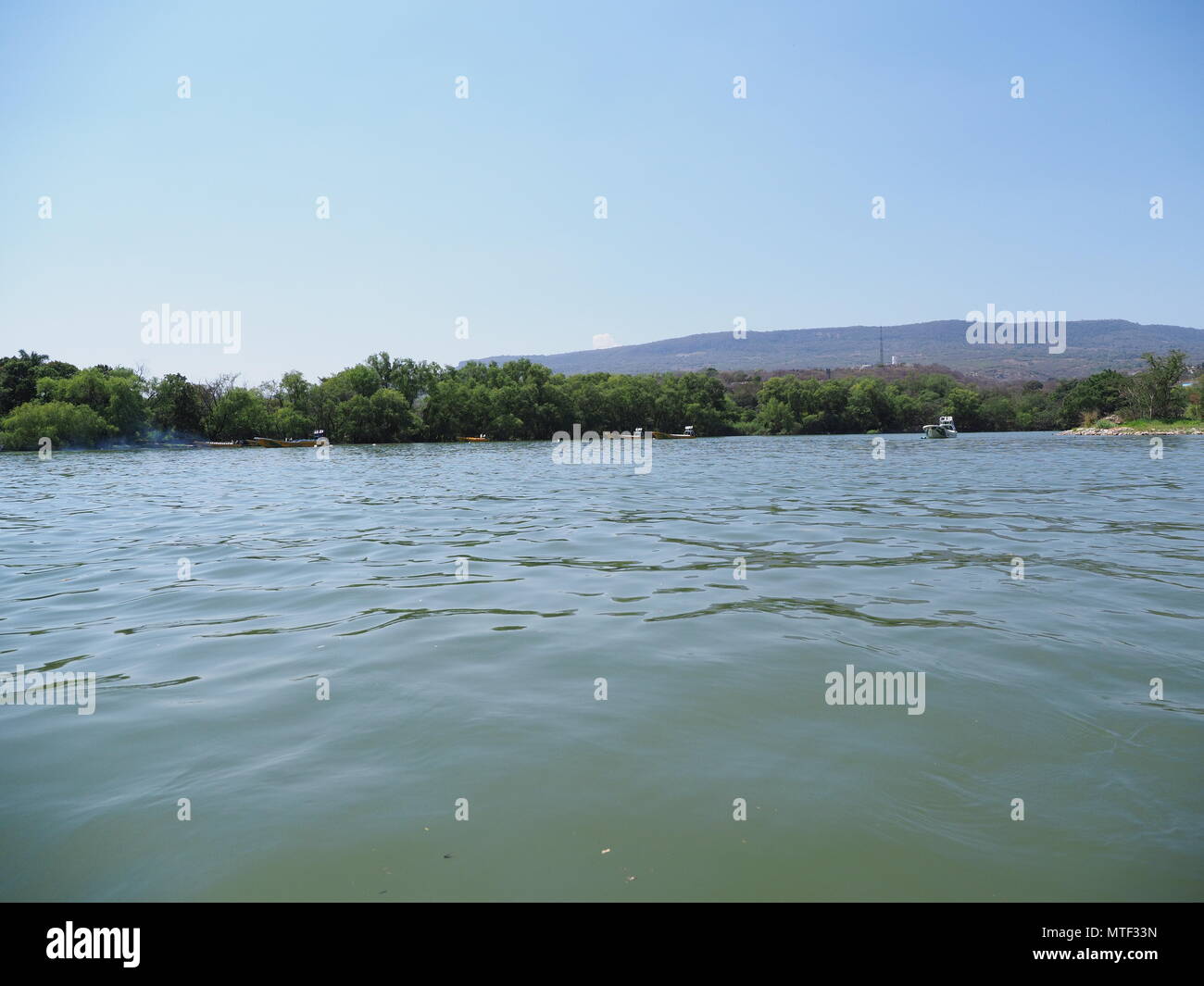 Fabulous view of Grijalva river landscapes and boats at Sumidero canyon ...