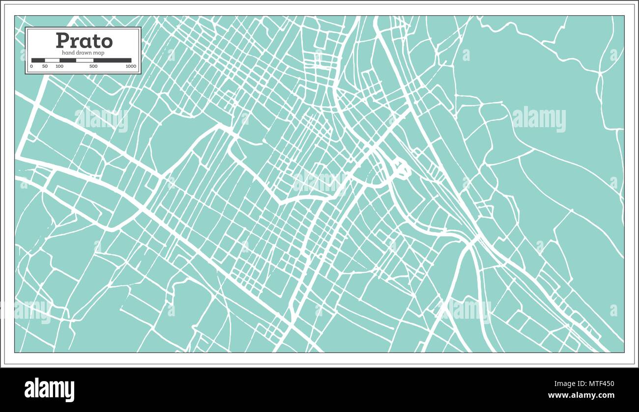 Prato Italy City Map in Retro Style. Outline Map. Vector Illustration ...