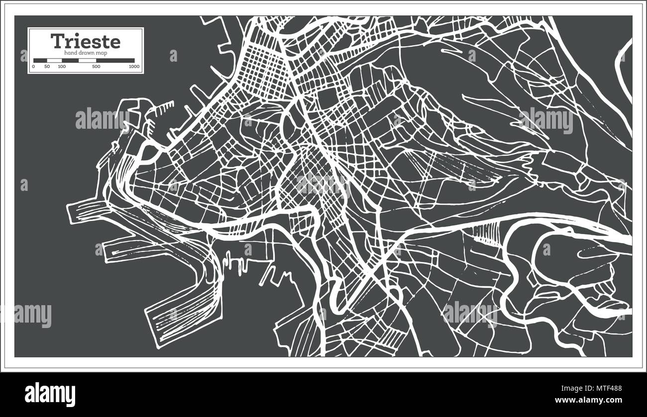 Trieste Italy City Map in Retro Style. Outline Map. Vector Illustration Stock Vector Image & Art ...
