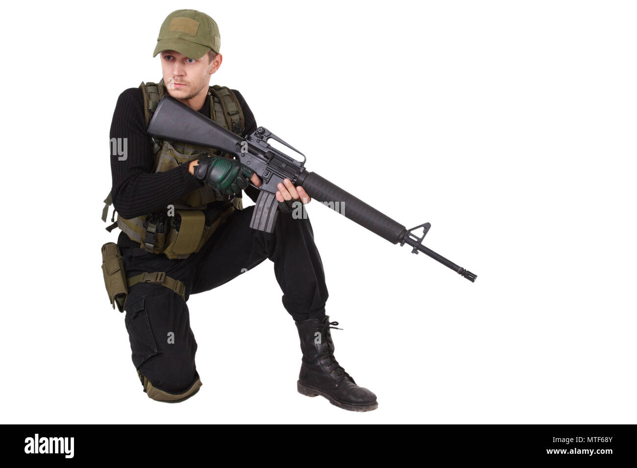 Private military contractor - mercenary with m16 rifle Stock Photo - Alamy