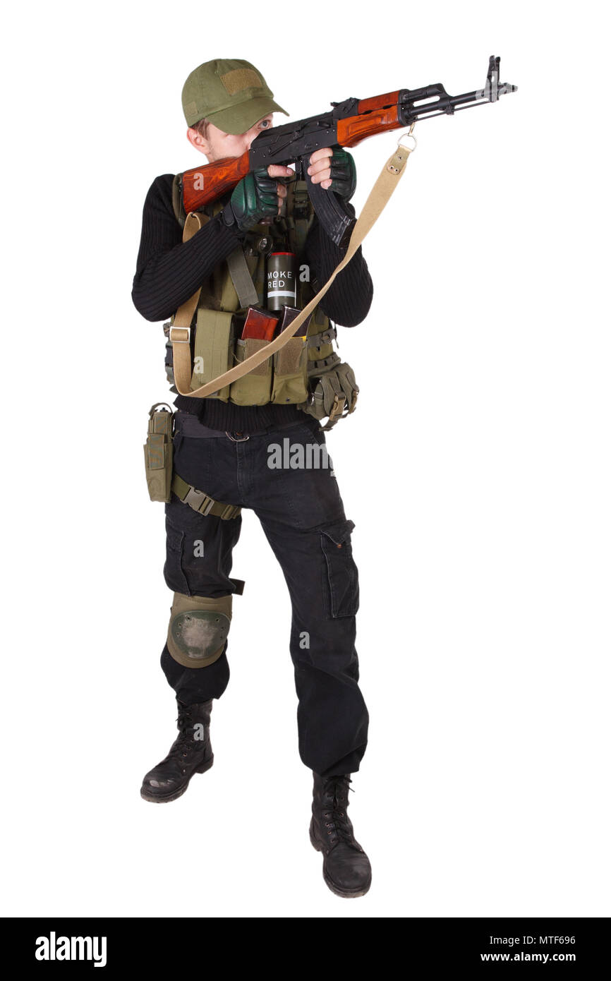 Private military contractor - mercenary with ak 47 gun Stock Photo - Alamy