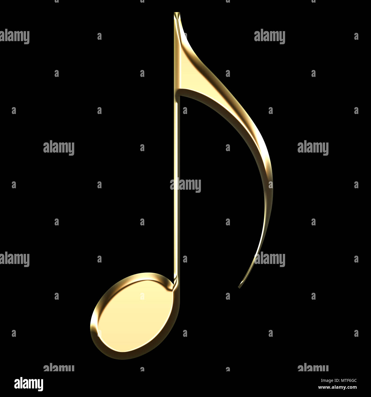 golden musical note illustration on black background Stock Photo - Alamy