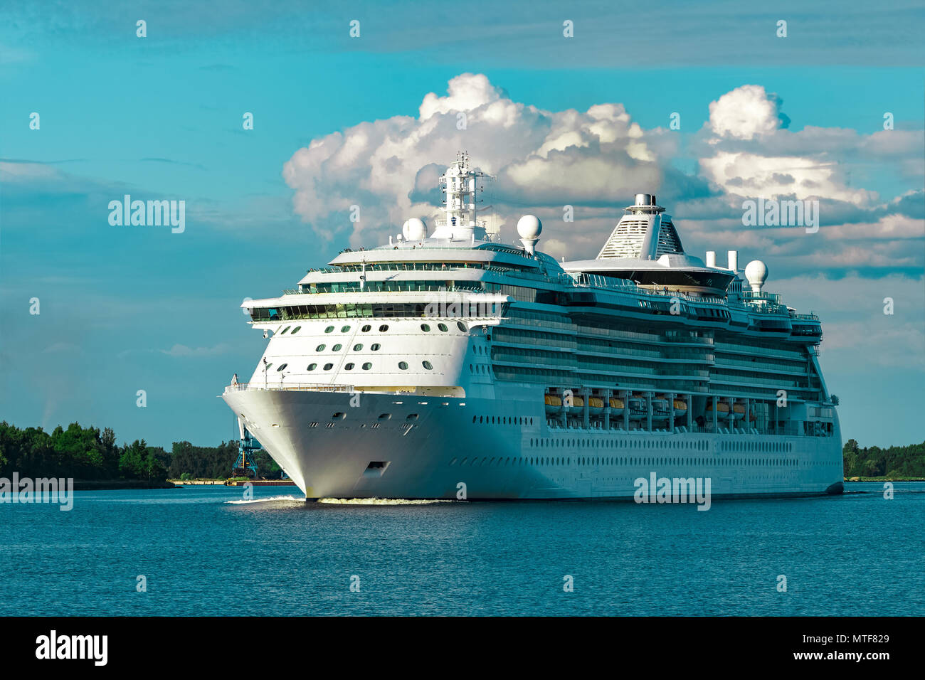 Luxury cruise liner underway. Tour travel and spa services Stock Photo ...