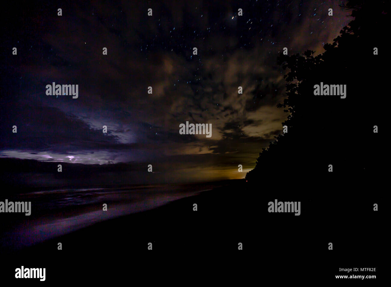 Beach at Night in Costa Rica Stock Photo - Alamy