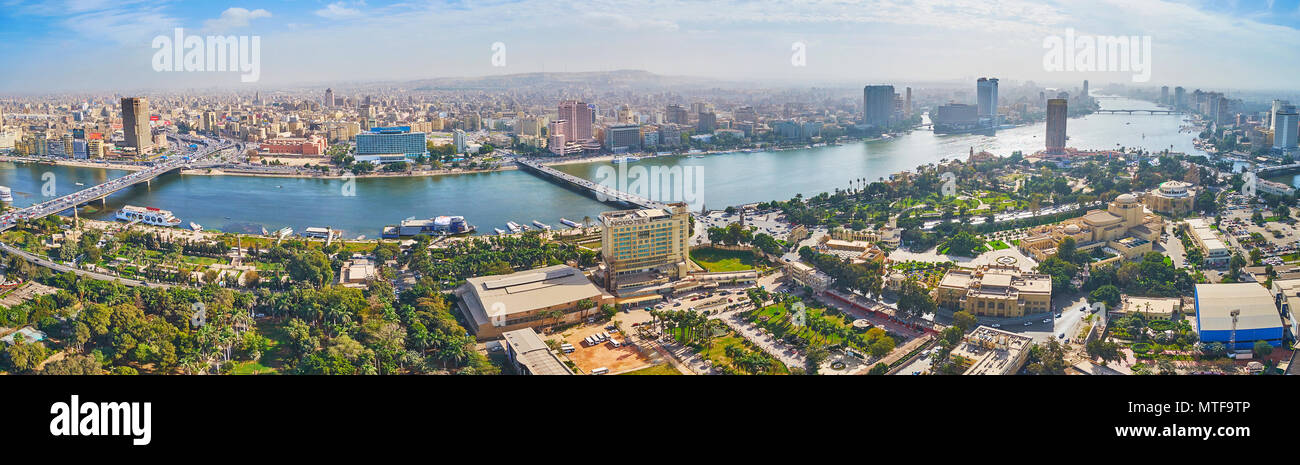 CAIRO, EGYPT - DECEMBER 24, 2017: The landscape with a view on Downtown ...