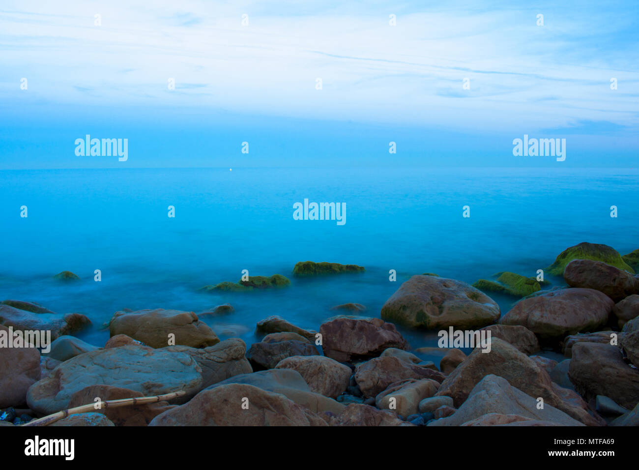 Sea. Stone beach and tranquil Mediterranean sea Stock Photo - Alamy