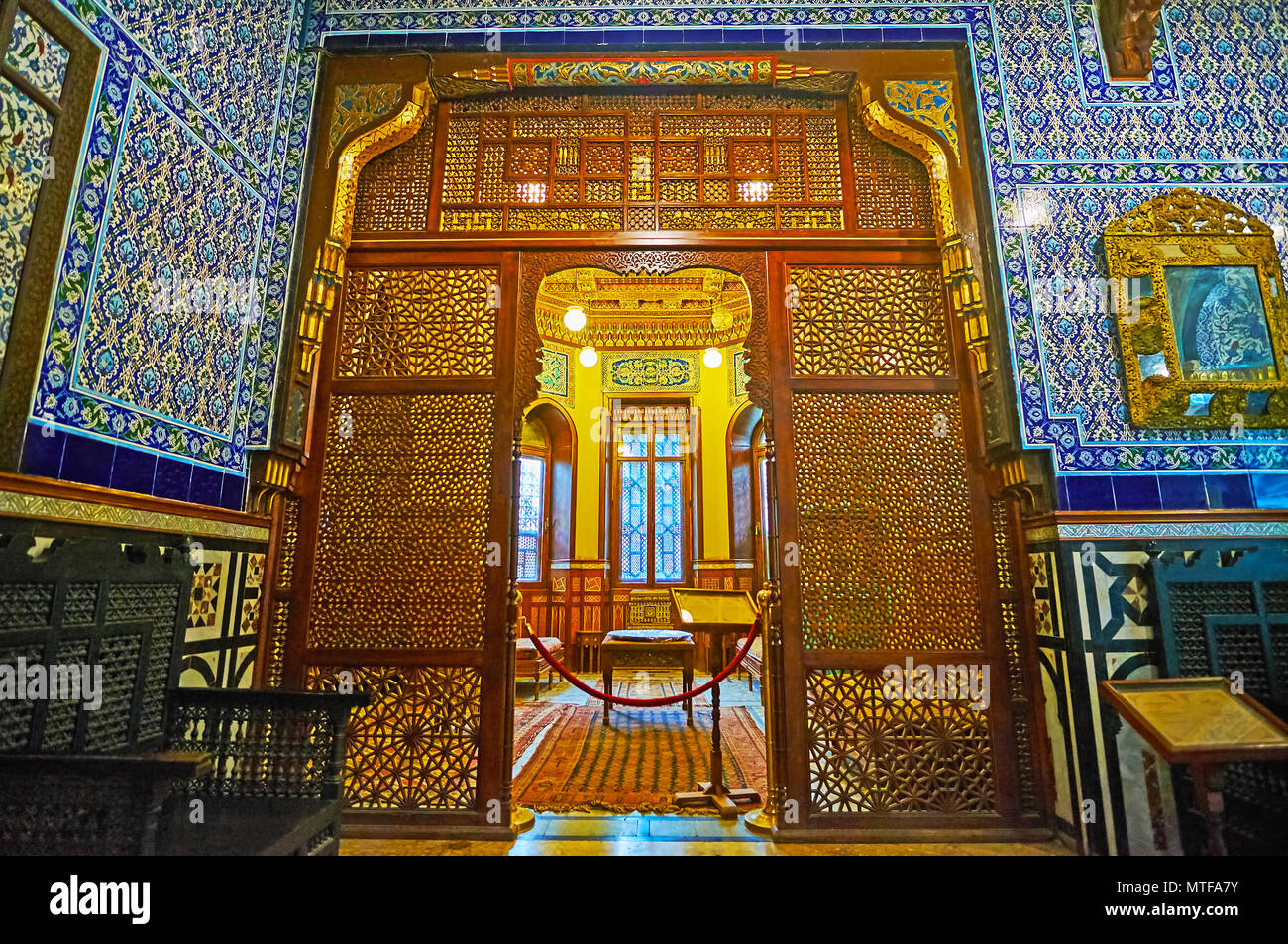 CAIRO, EGYPT - DECEMBER 24, 2017: The masterpiece Arabian screen with ...