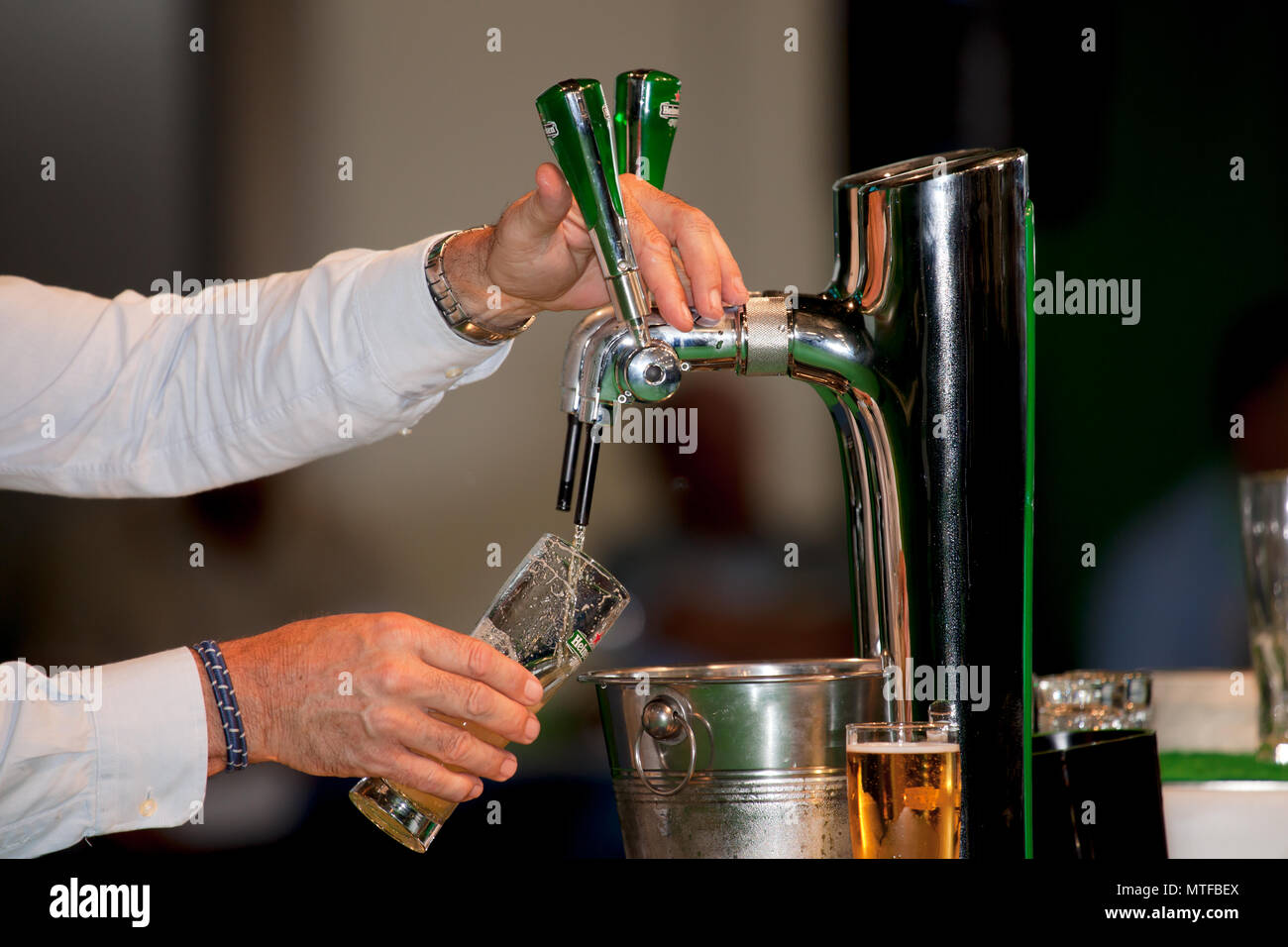 acrobatic bartender show held in Gastrocanarias Fair 2018 Stock Photo ...