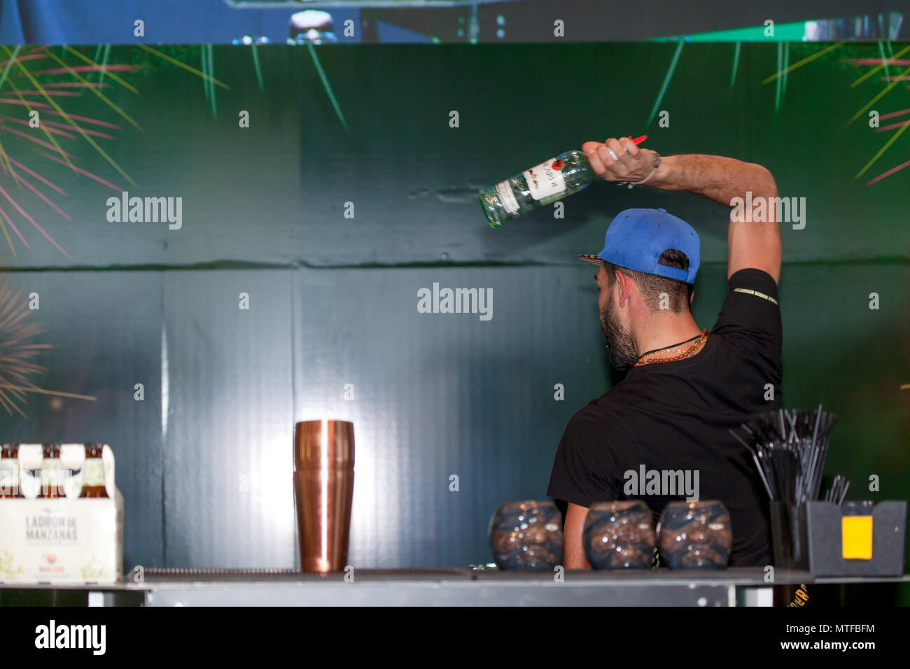 acrobatic bartender show held in Gastrocanarias Fair 2018 Stock Photo ...