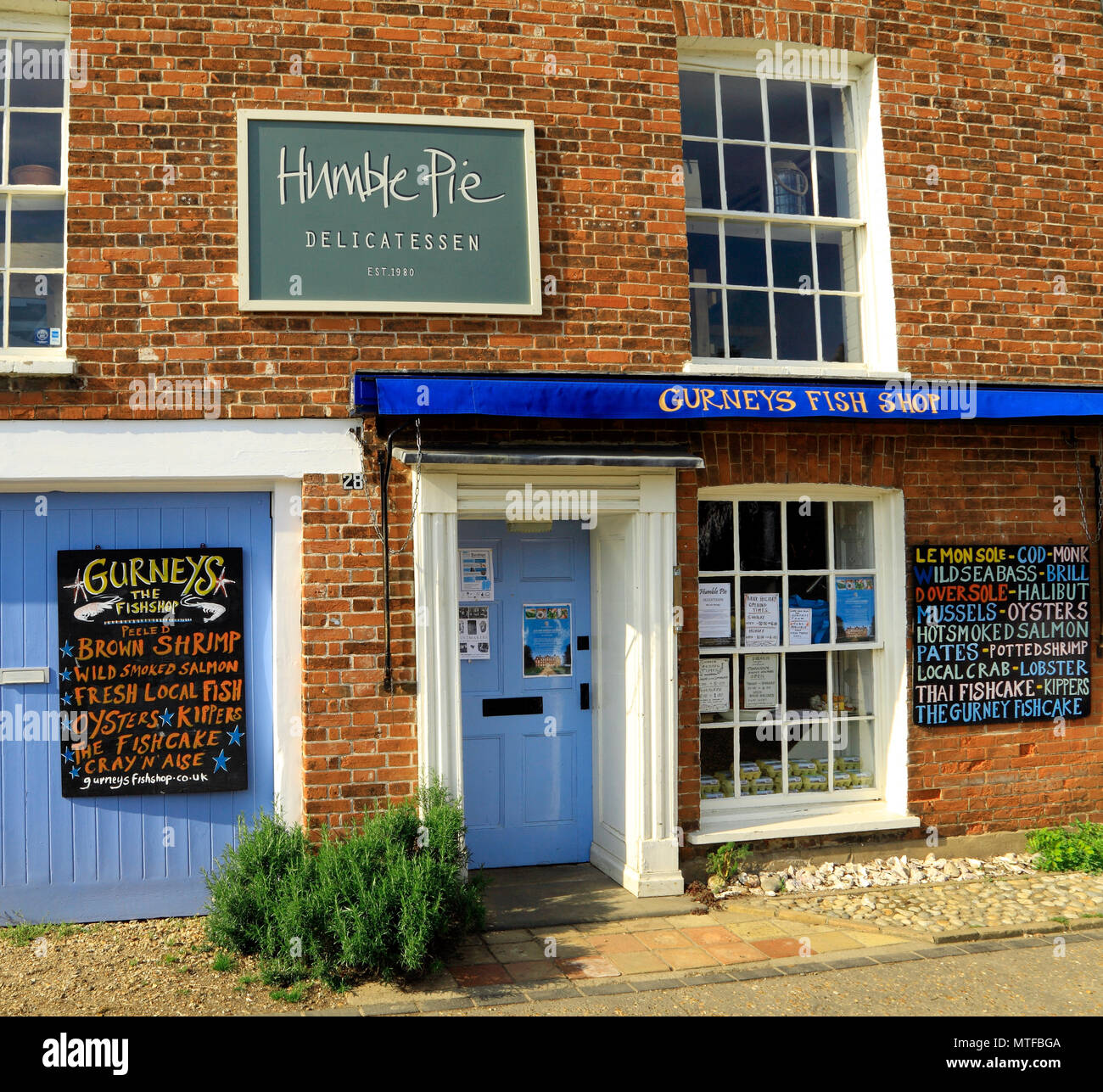 Burnham Market shops, Humble Pie, Gurneys Fish Shop, Norfolk, England ...