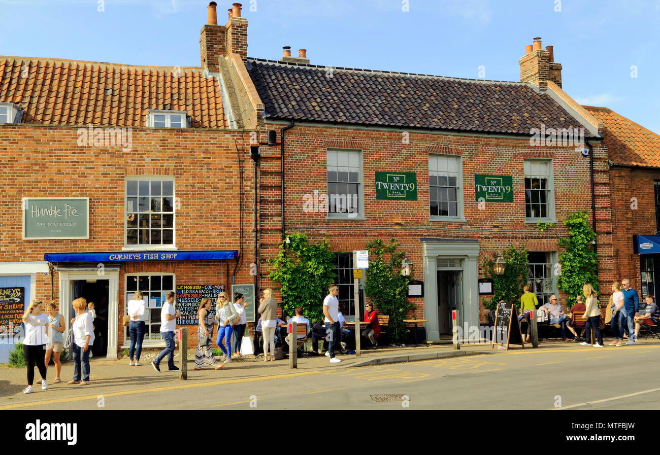 Burnham Market, shops, bar ,No. Twenty9 restaurant, Gurneys Fish shop ...