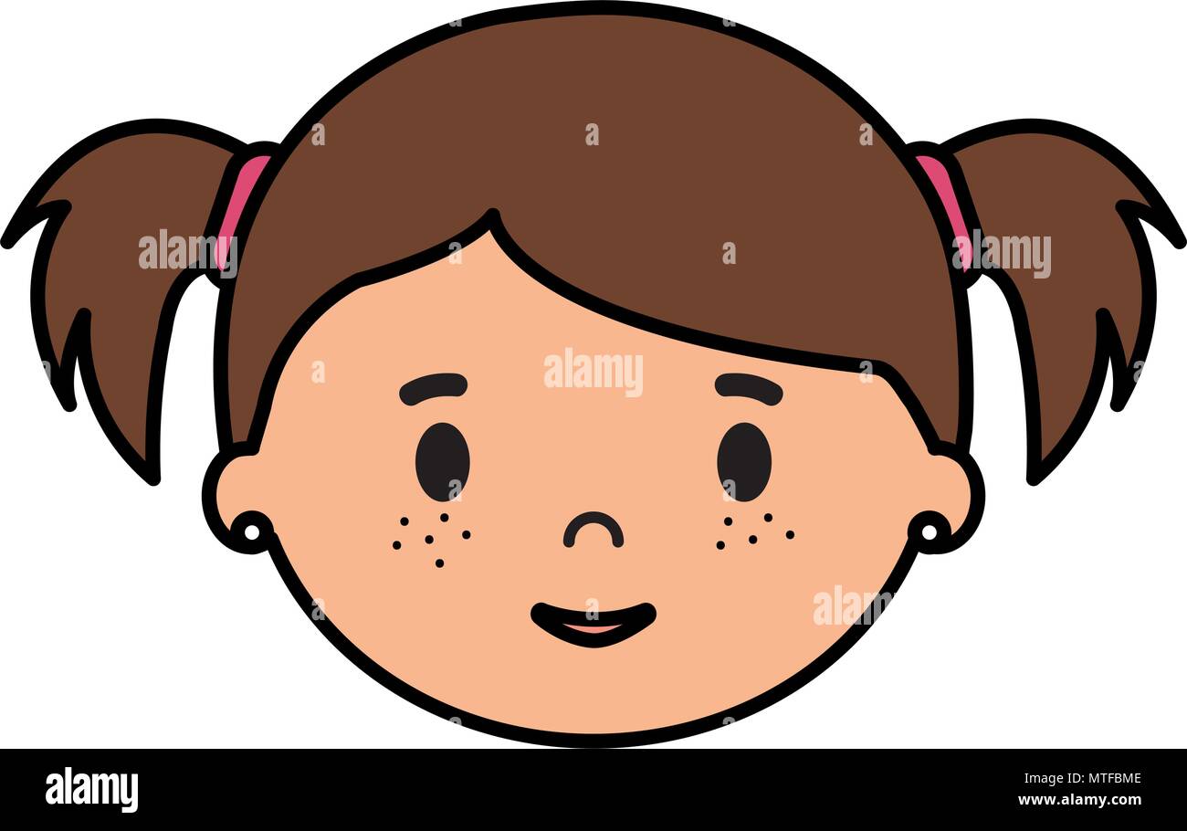 little girl daughter head character Stock Vector Image & Art - Alamy