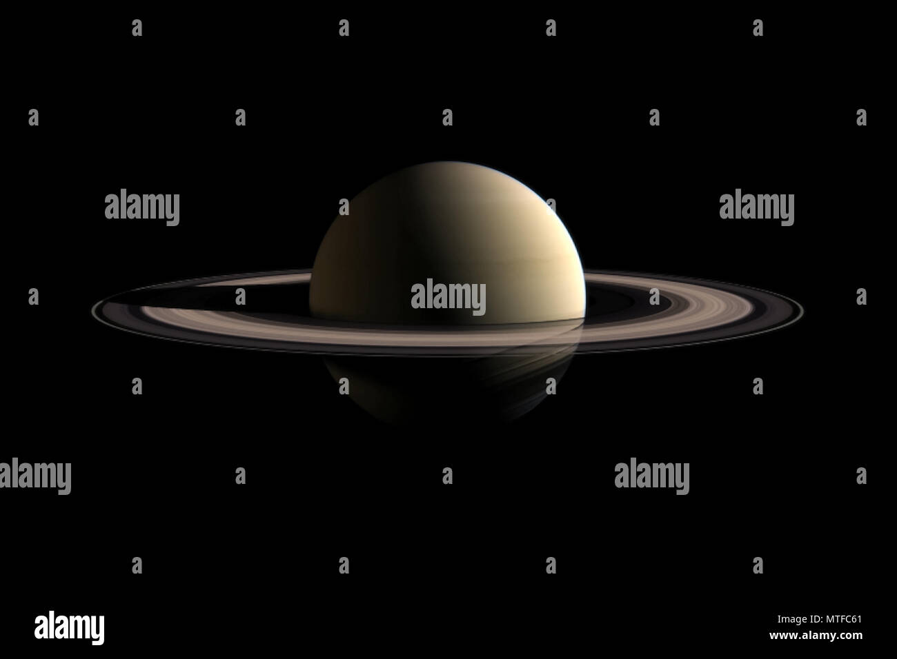 The planet of Saturn. Rings of the planet Saturn. Computer graphics ...