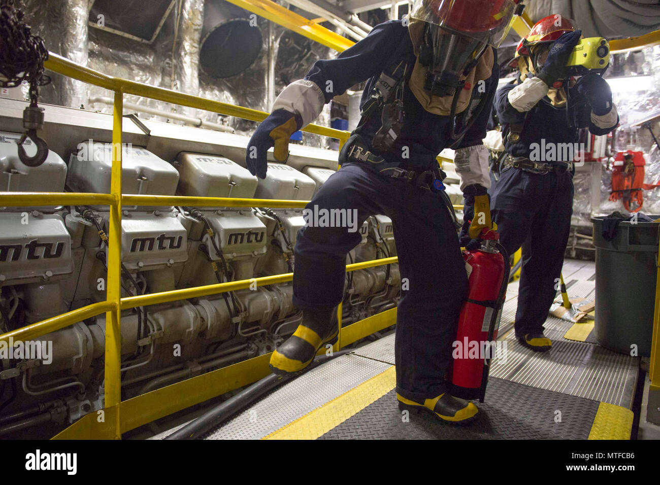 Engine room fire drill hi-res stock photography and images - Alamy