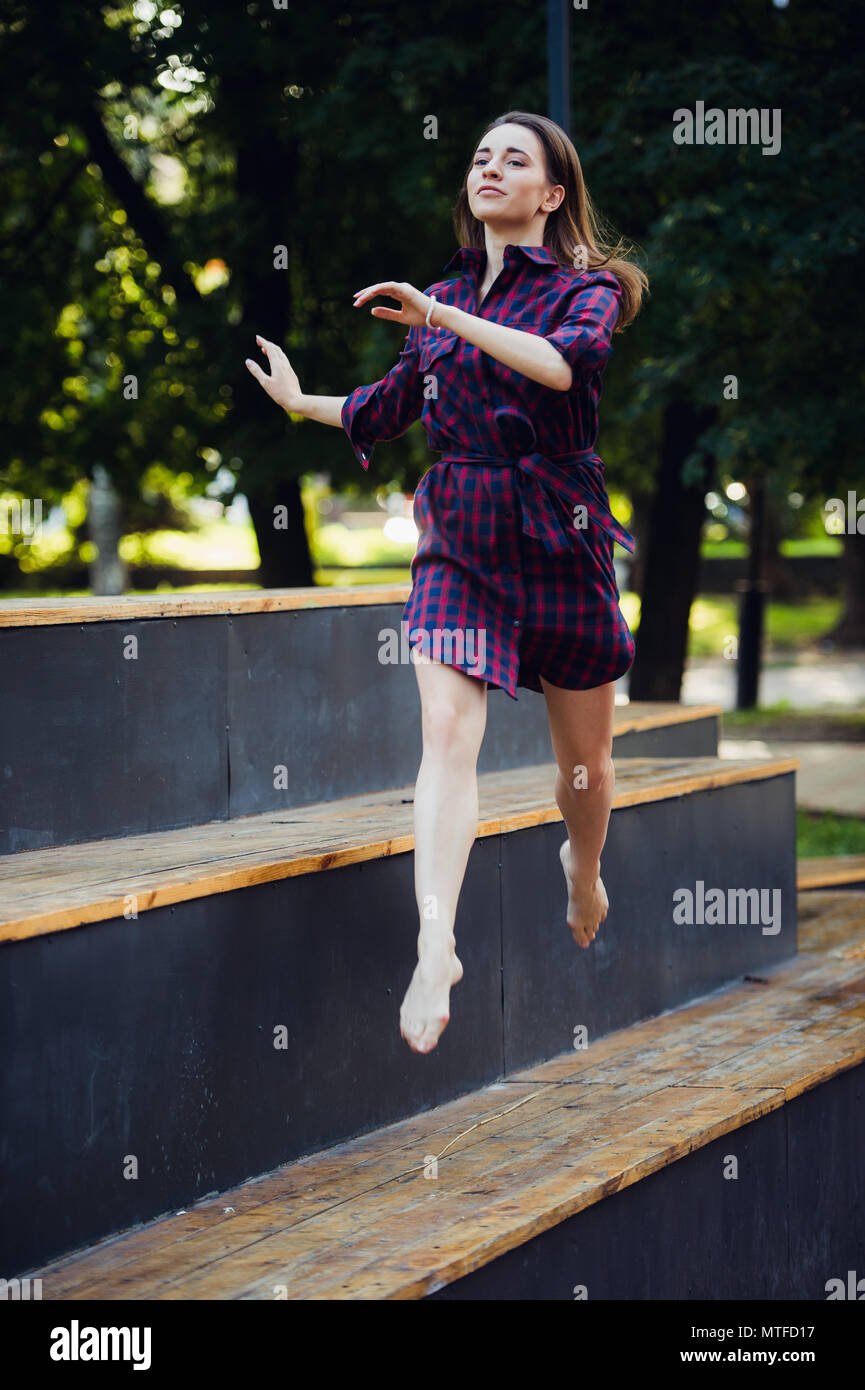 Woman tiptoes walking hi-res stock photography and images - Alamy