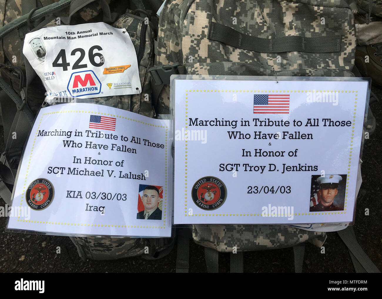 Placards with the names and Stock Photo - Alamy