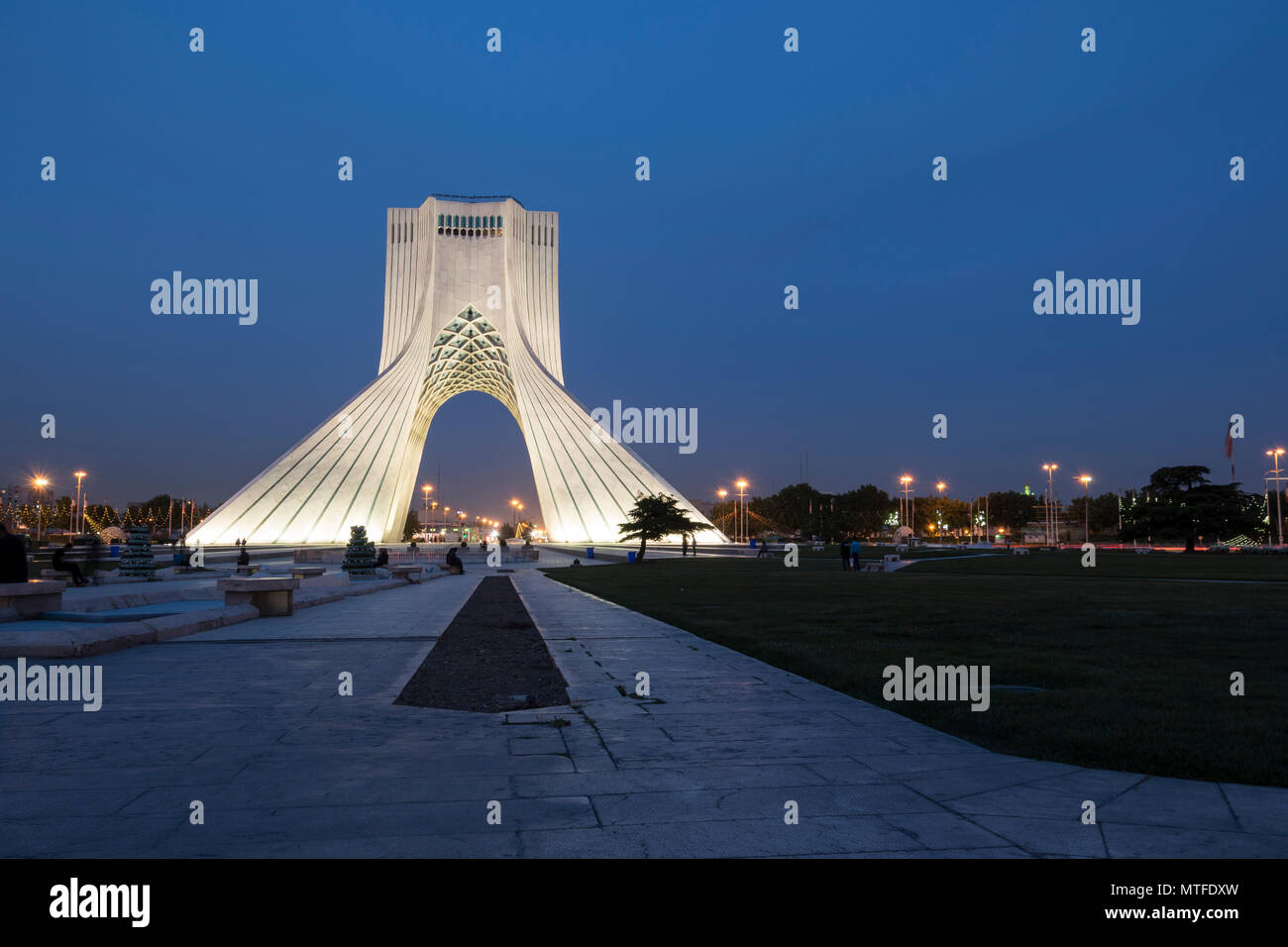 TEHRAN, IRAN - 7 May 2018 Azadi Tower at dusk time formerly known as ...