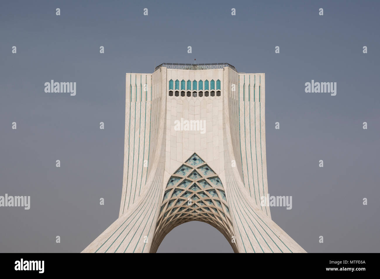 TEHRAN, IRAN - 7 May 2018. Top section of Azadi Tower formerly known as ...
