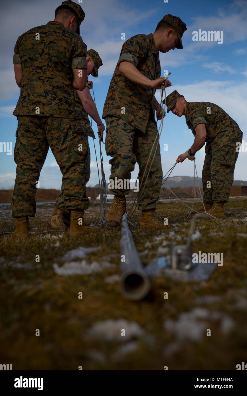 U.S. Marines with Marine Rotational Force Europe 17.1 (MRF-E) connect ...