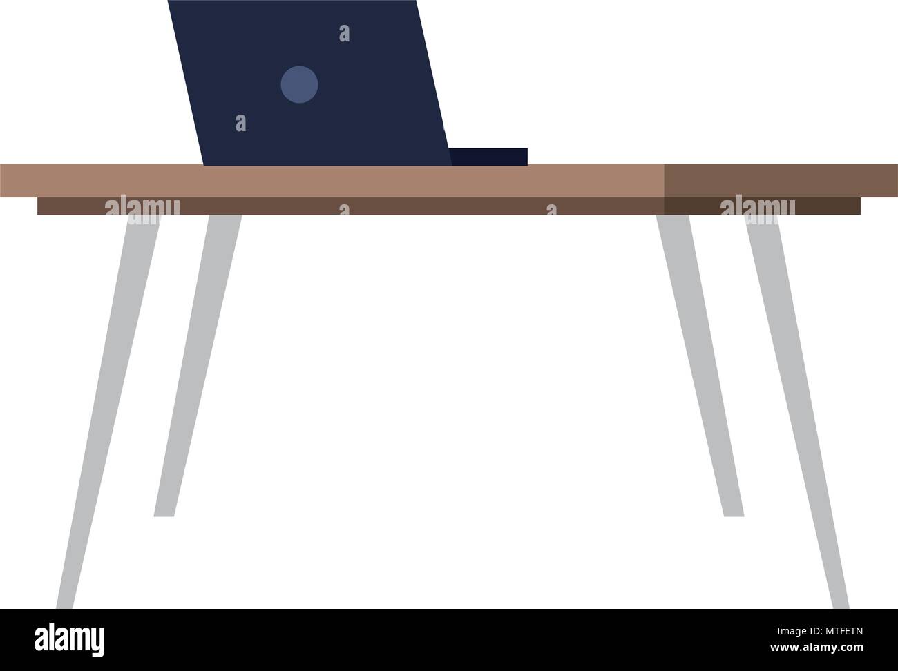 desk and laptop office scene Stock Vector Image & Art - Alamy