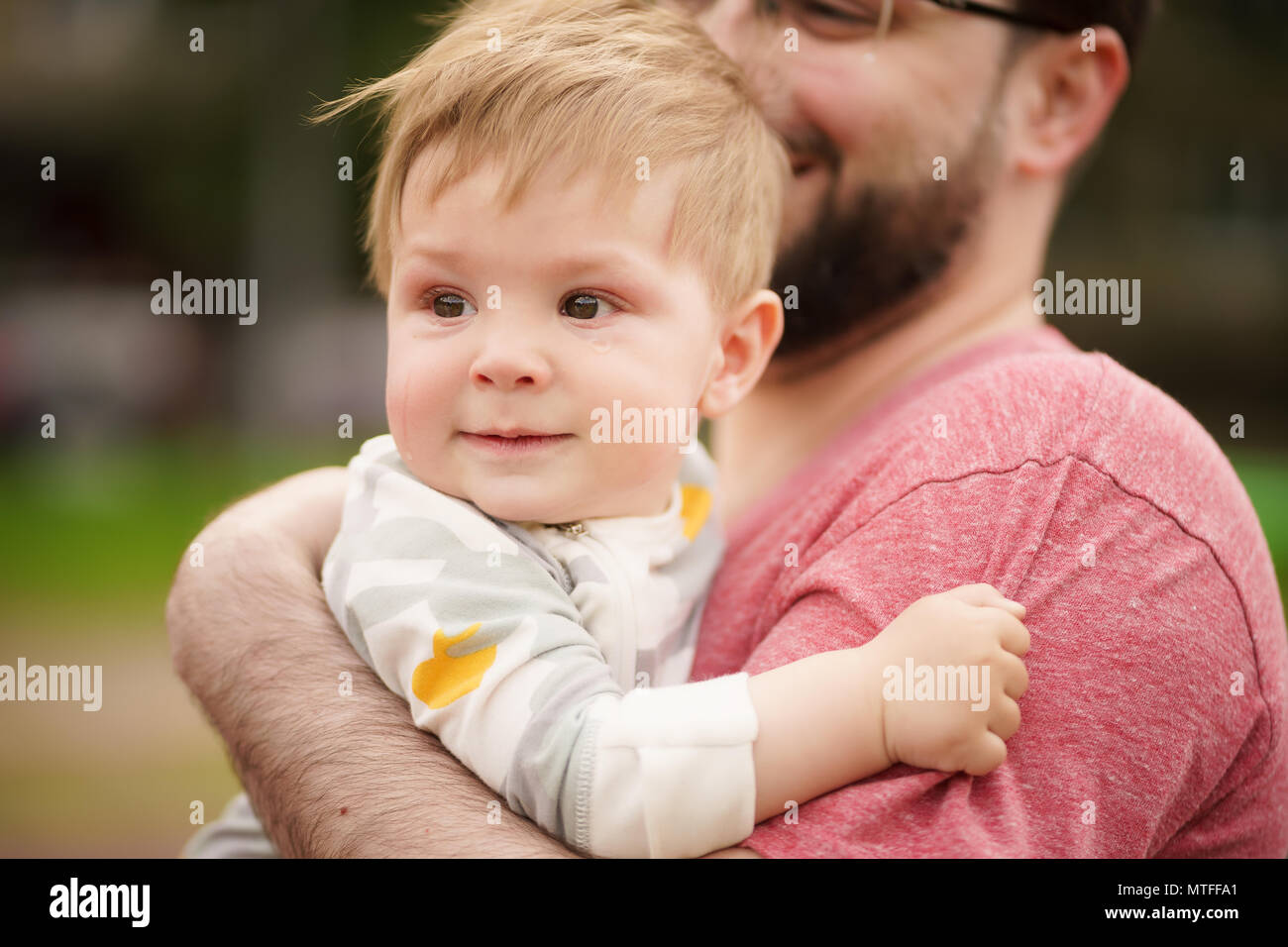 Concept: family values. Close-up portrait of adorable innocent funny ...