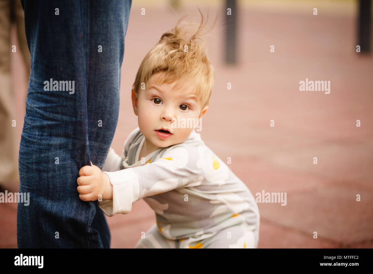 Concept: family values. Portrait of adorable innocent funny brown-eyed ...