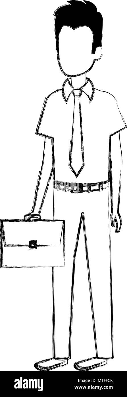 businessman with portfolio avatar character Stock Vector Image & Art ...