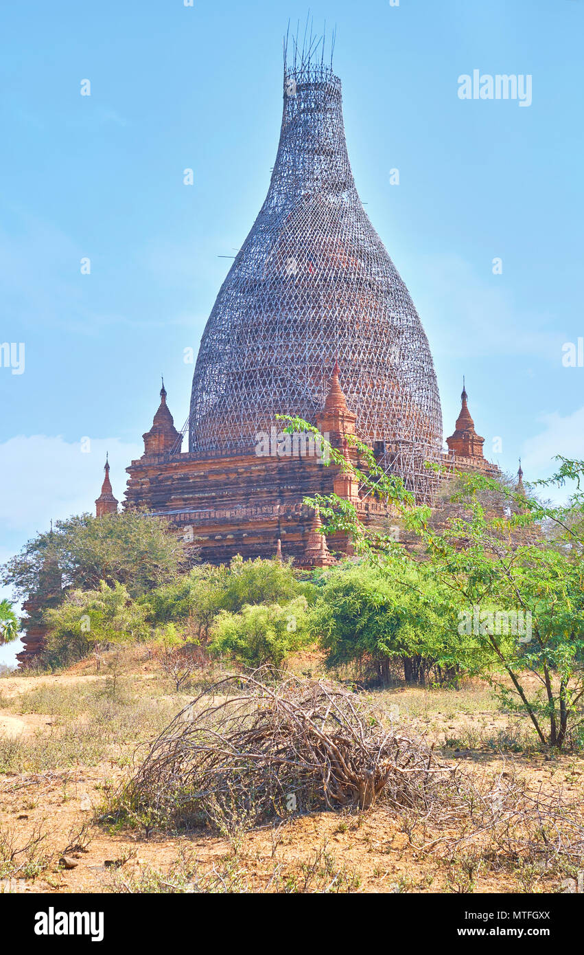 The Somingyi temple with scaffolding covering the dome during ...