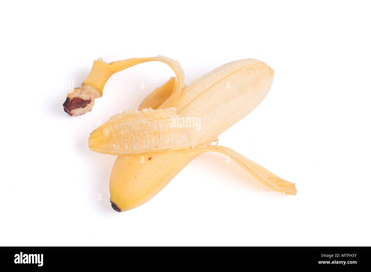 Small tropical banana cluster isolated on white Stock Photo - Alamy