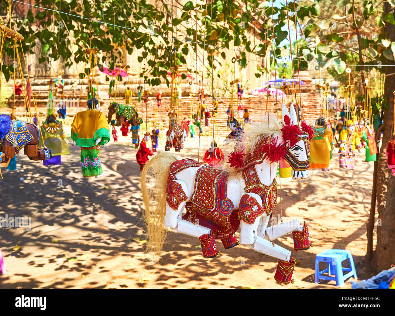 The handcrafted wooden horse is the amazing puppet made by myanmar ...