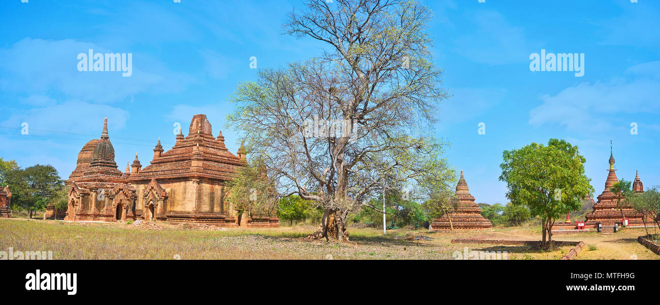 Archaeological park of Bagan located on the place of capital of ancient ...