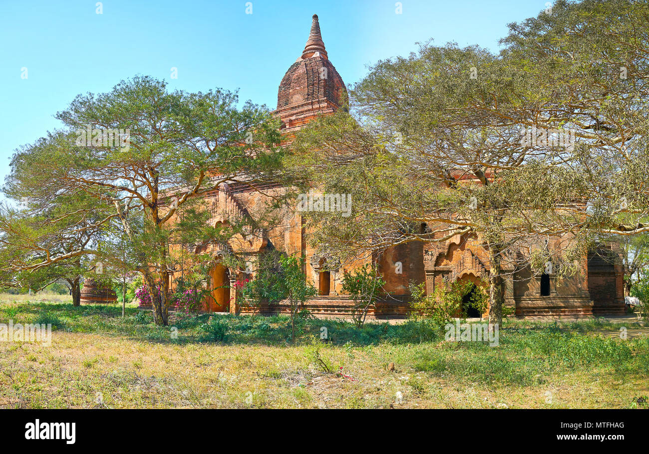 The temple with beautiful carved door frames is a part of Mee Nyein ...