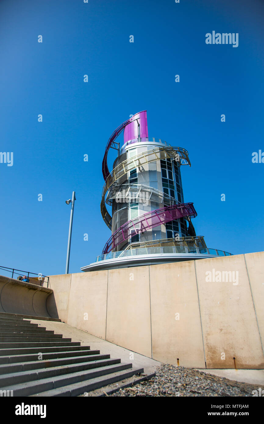 The Redcar beacon which is located on Redcar Seafront in Yorkshire. The ...