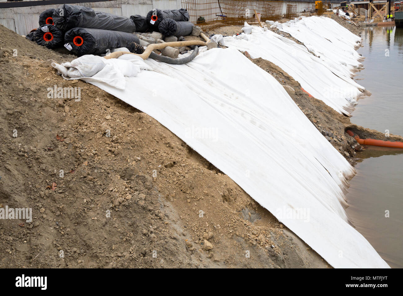 Geotextile river bank protection, placement geotextile for protecting ...