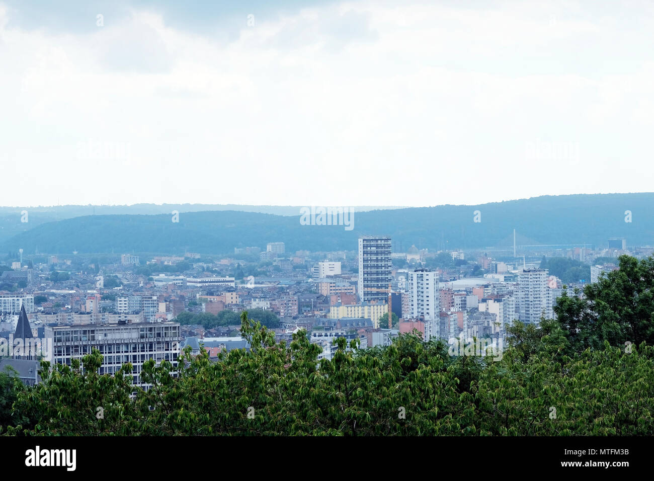 The city of Liege, Belgium, seen from the hill above the city Stock ...