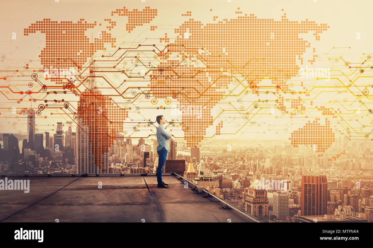 Business people standing world map hi-res stock photography and images ...