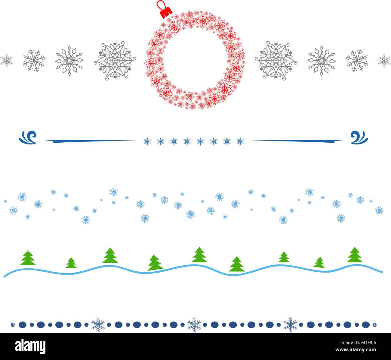 Set vector line border. Design element Merry Christmas Stock Vector ...