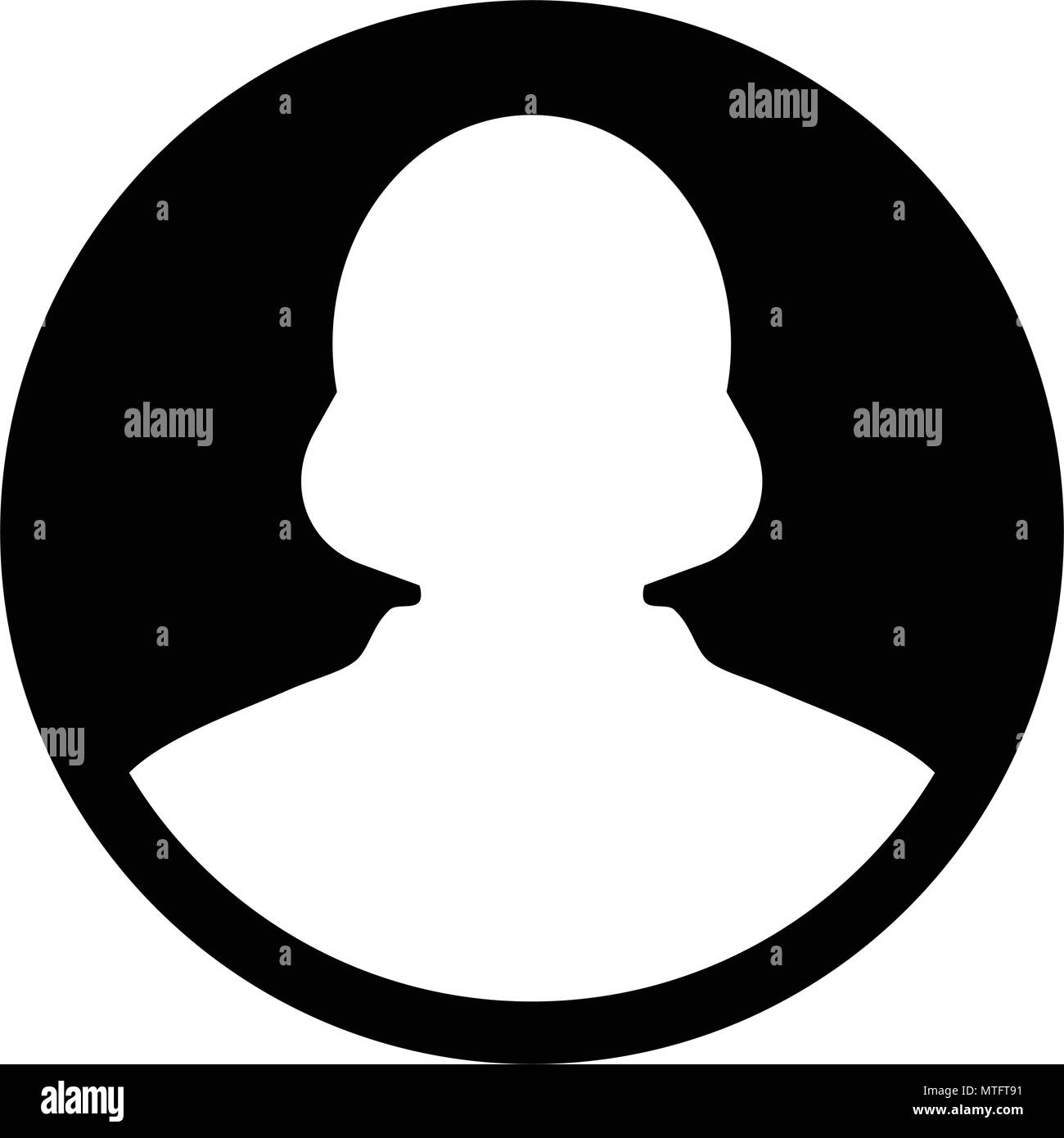 Woman icon vector user person profile avatar in flat color glyph ...