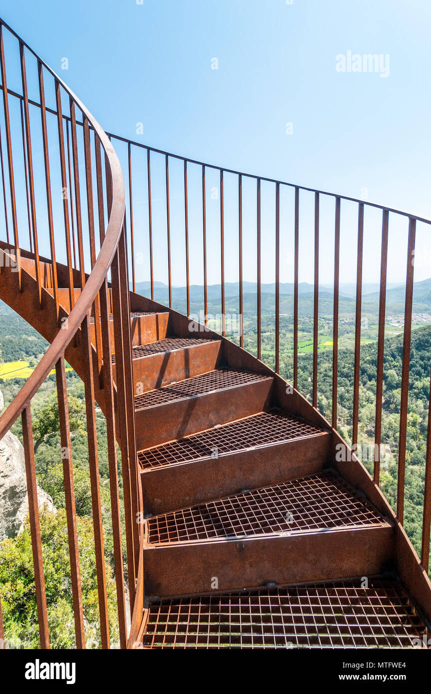stairs, Weathering steel, COR-TEn steel, to planes d'hostoles castle ...