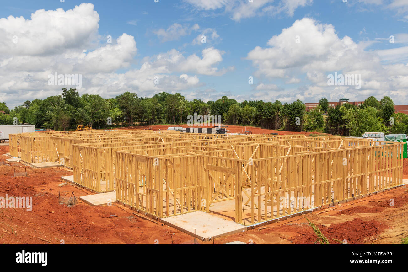 HICKORY, NC, USA-26 MAY 18: Framing begins on a 300 unit apartment ...