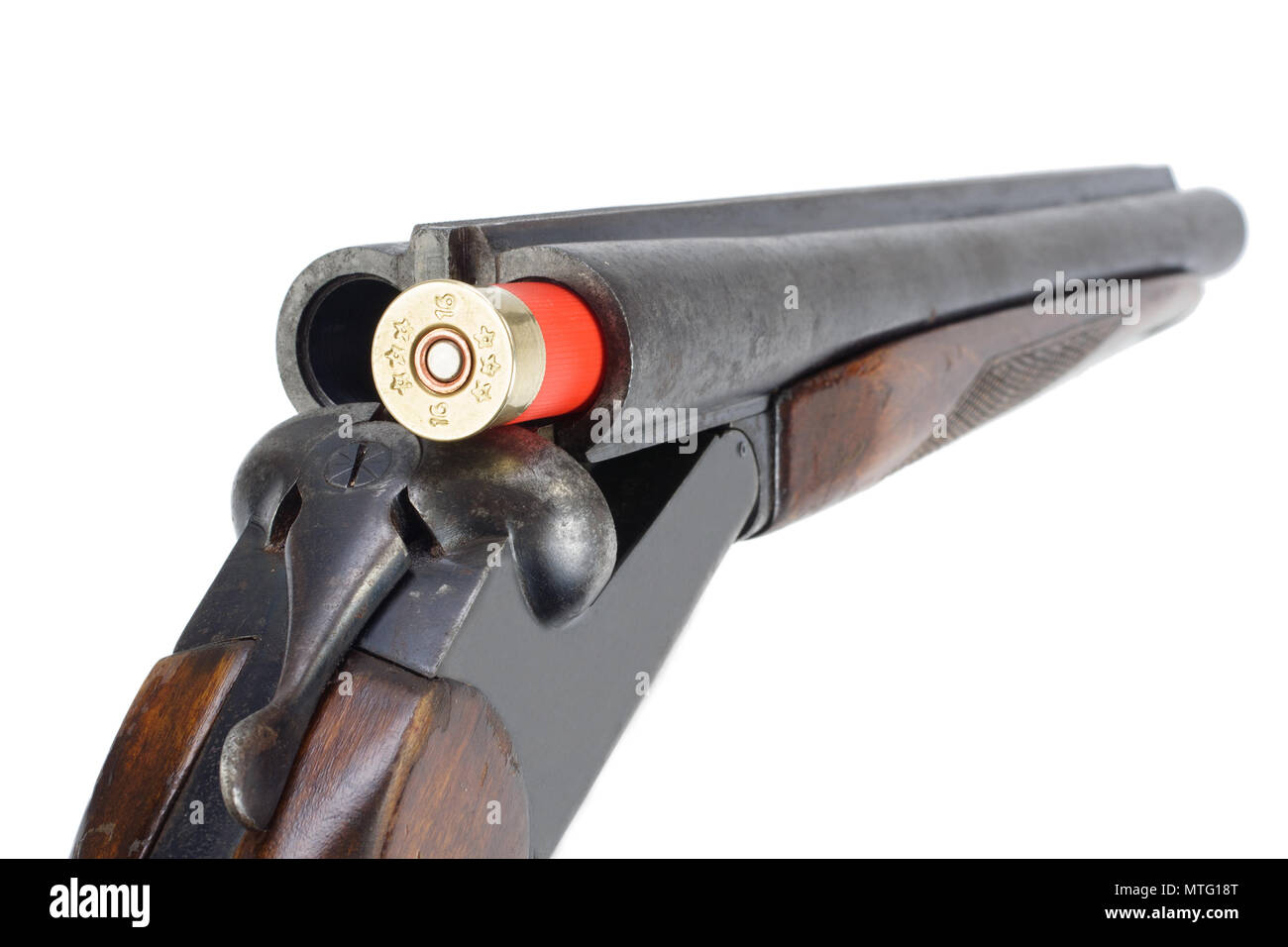 Sawn-off shotgun isolated on white Stock Photo - Alamy