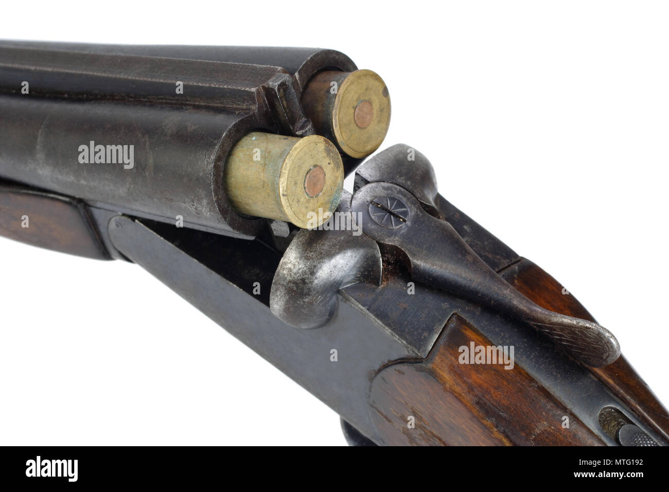 Sawn-off shotgun isolated on white Stock Photo - Alamy