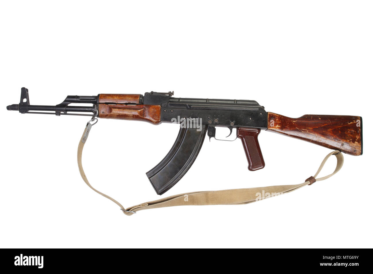 Kalashnikov AKM isolated on white background Stock Photo - Alamy