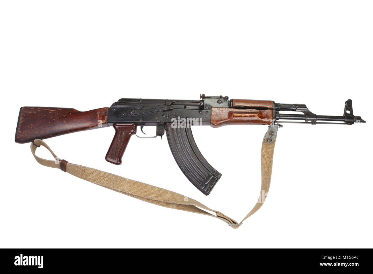 Kalashnikov AKM isolated on white background Stock Photo - Alamy