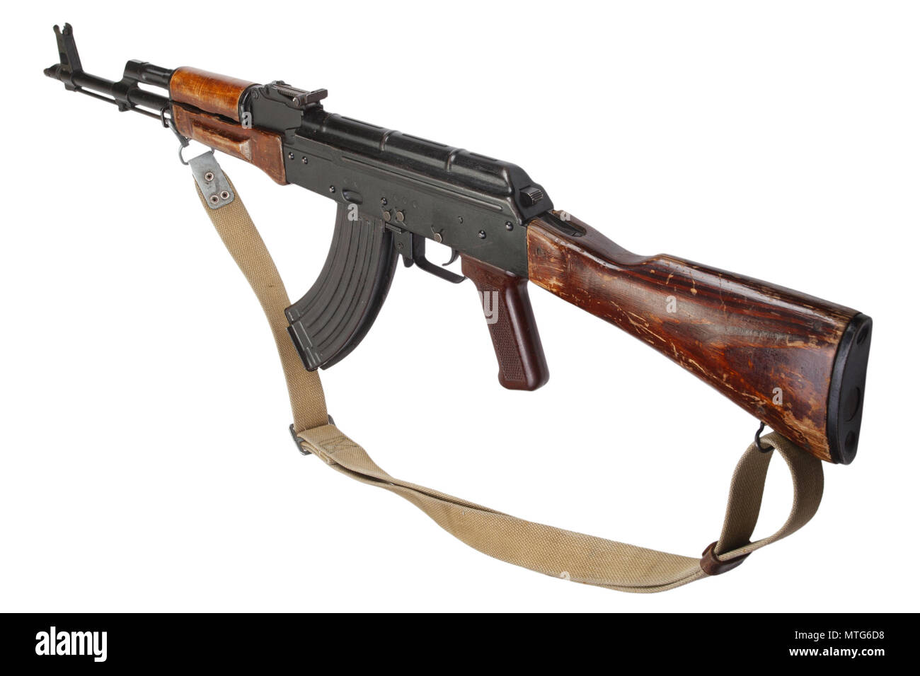 Kalashnikov AKM isolated on white background Stock Photo - Alamy