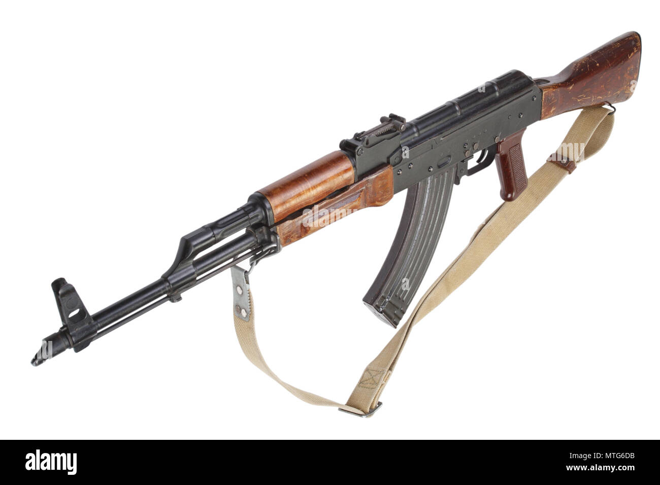 Kalashnikov AKM isolated on white background Stock Photo - Alamy