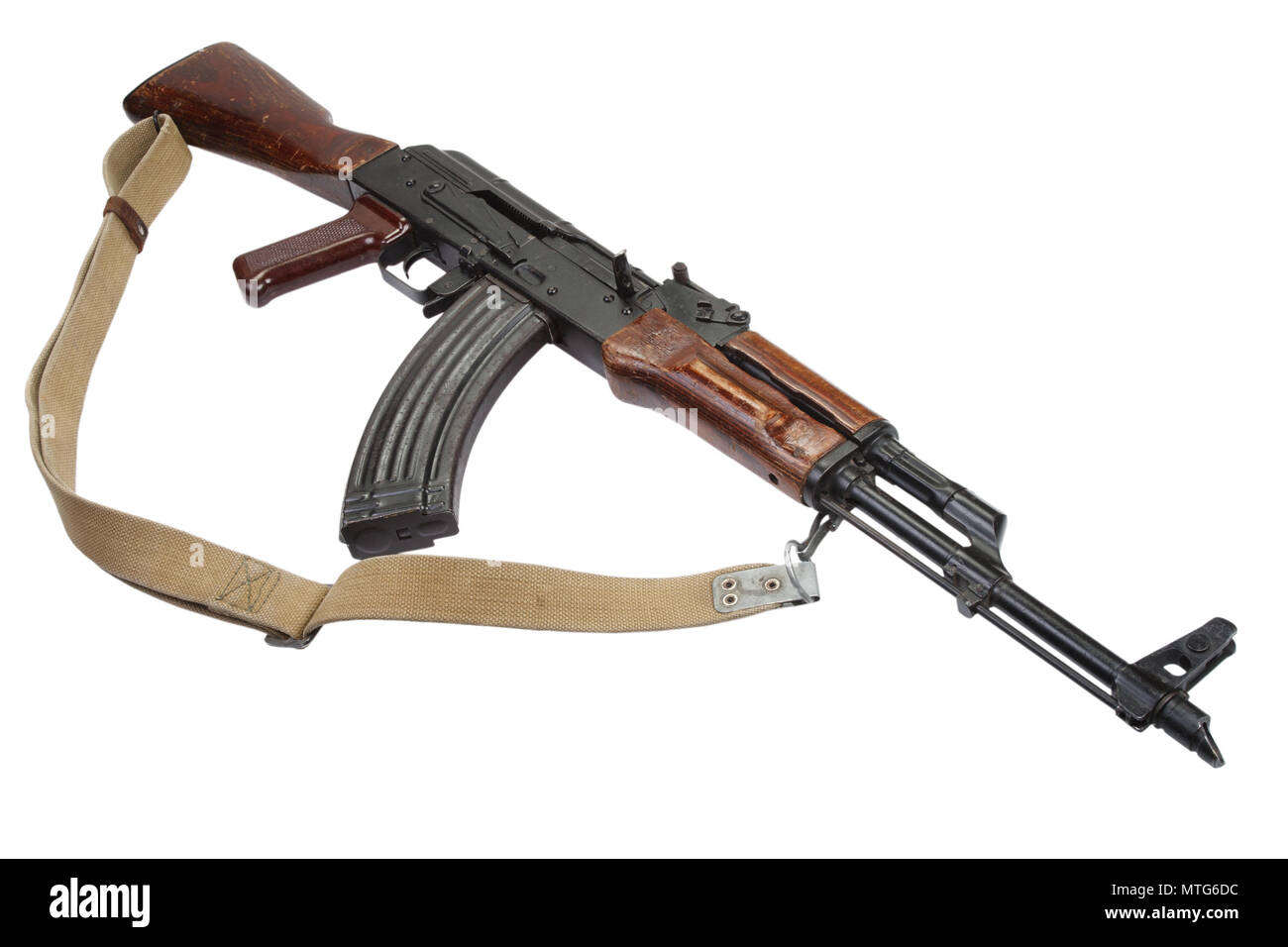 Kalashnikov AKM isolated on white background Stock Photo - Alamy