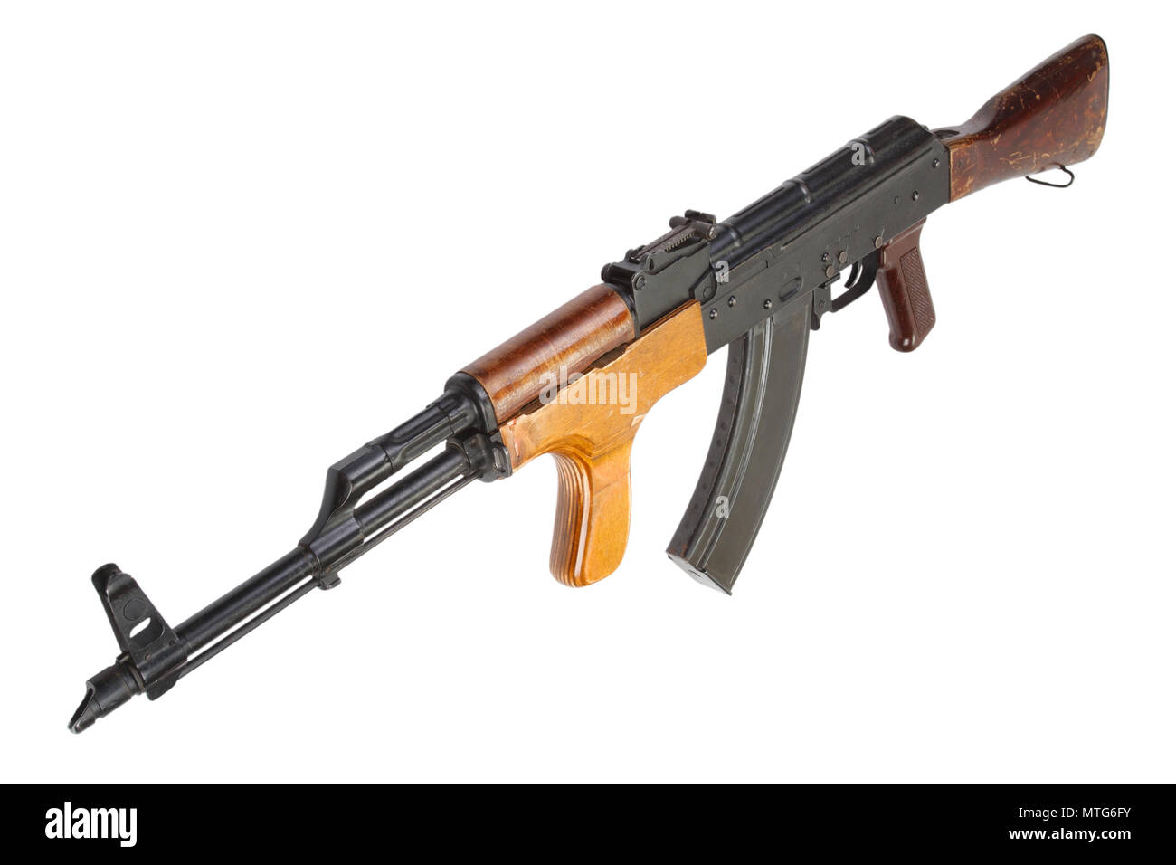 Kalashnikov AKM isolated on white background Stock Photo - Alamy