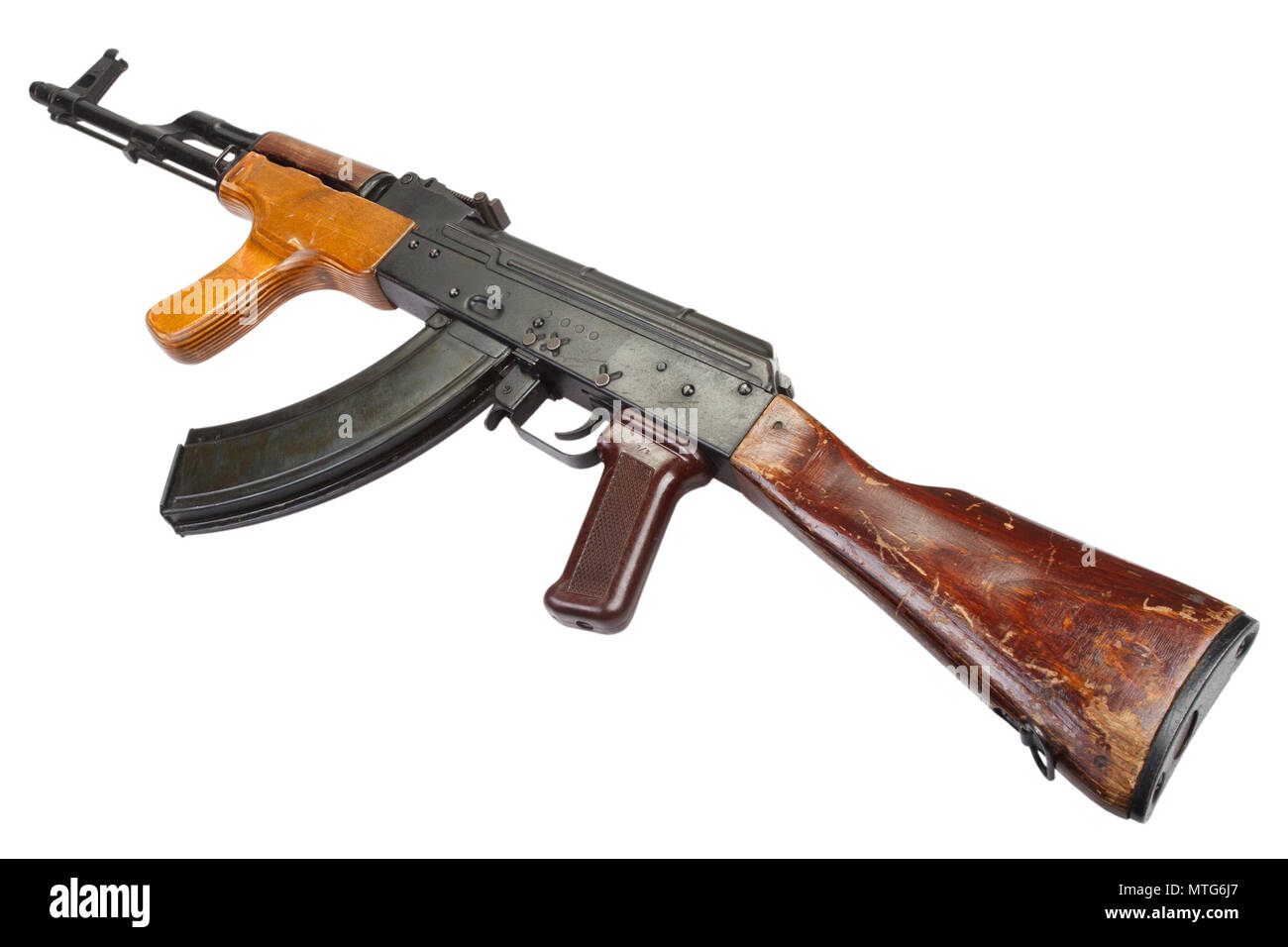 Kalashnikov AKM isolated on white background Stock Photo - Alamy